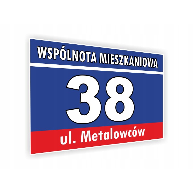 Tablica adresowa Wspólnoty Mieszkaniowej - 30x20 cm, Tworzywo Sztuczne
